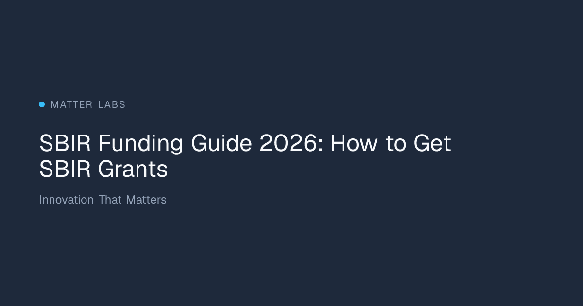 SBIR Funding Guide 2026: How to Get SBIR Grants | Matter Labs ...